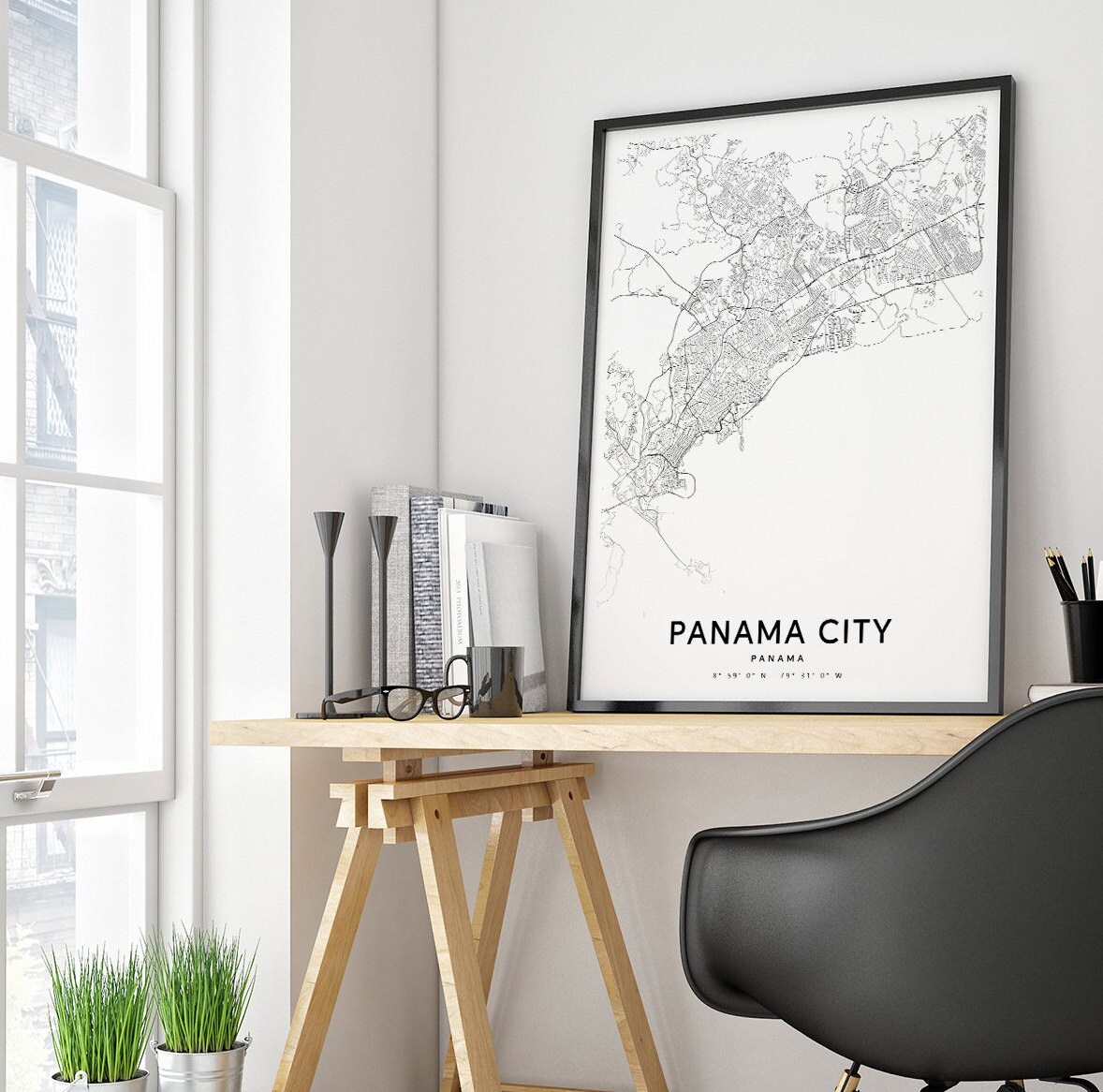 Panama City Map Print Panama City Map Art Poster City Street | Etsy