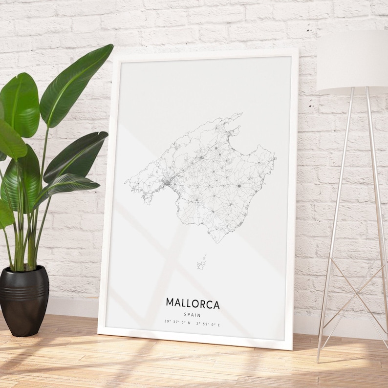 Mallorca Map Print Mallorca Street Map Art Poster Majorca - Etsy