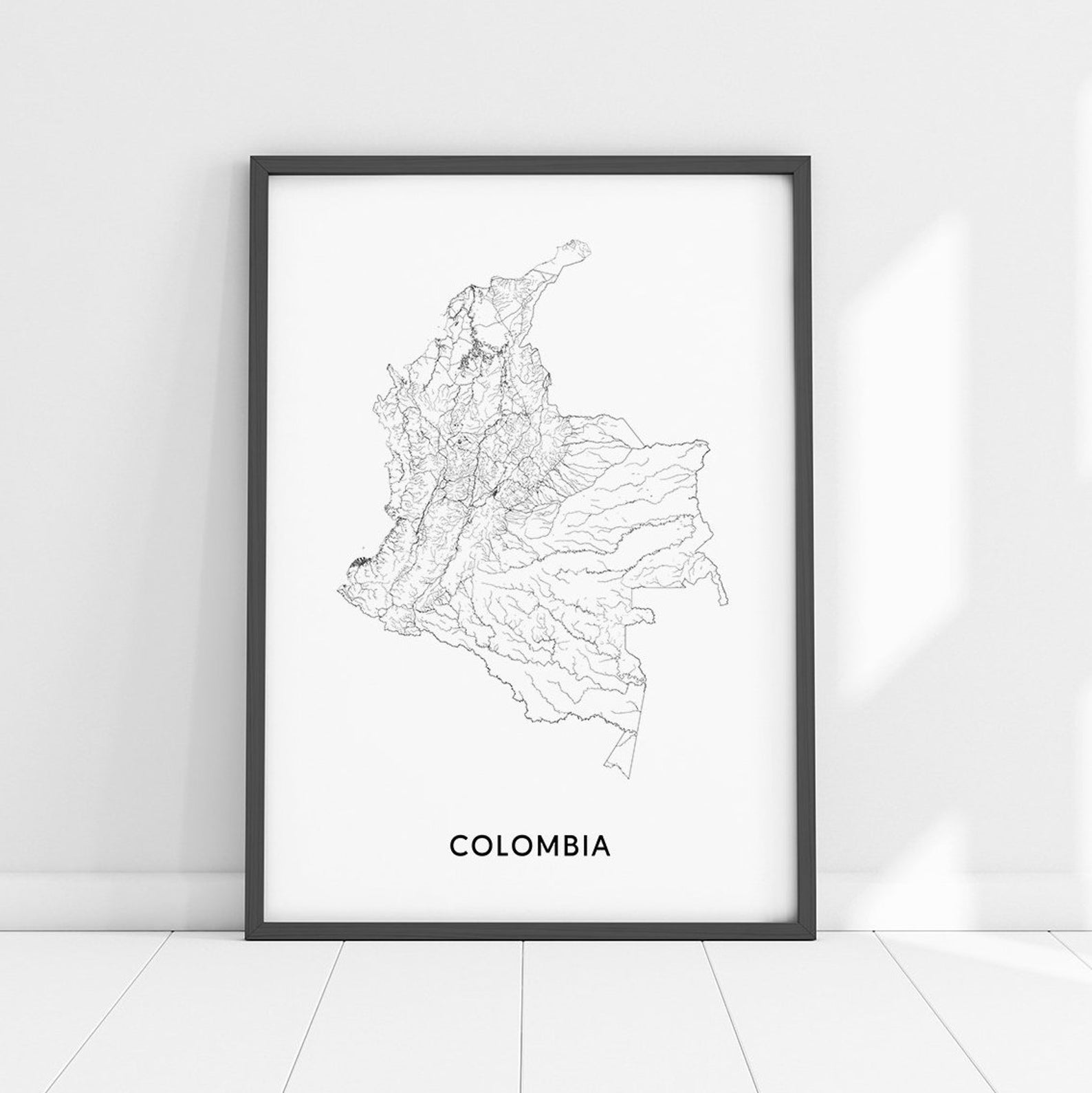 Colombia Map Art Print, Colombia Map Art Poster, Countries Map Art ...