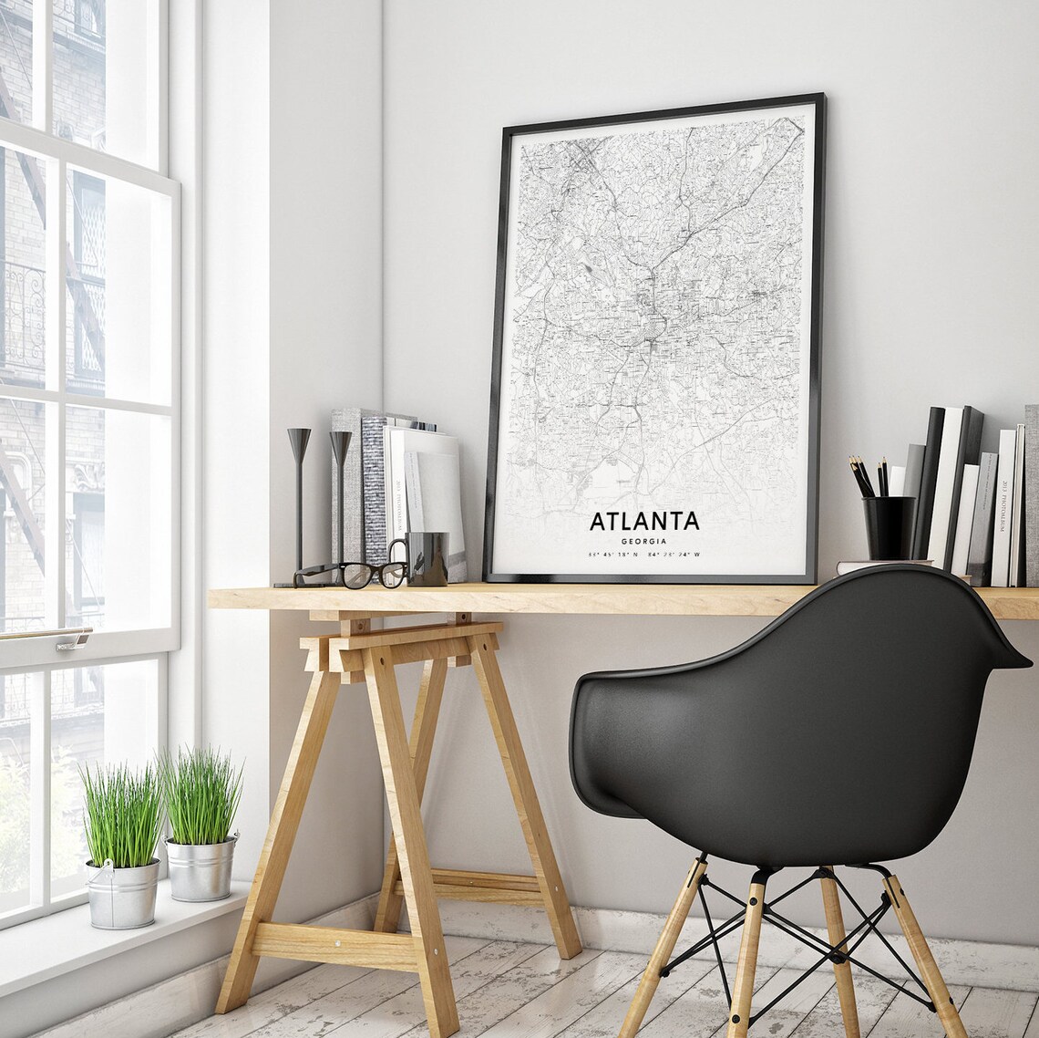 Atlanta Map Print Georgia GA USA Map Art Poster City Street | Etsy