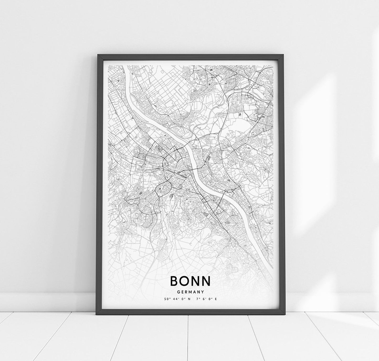 Bonn Map Print Bonn Germany Map Art Poster City Street Road | Etsy