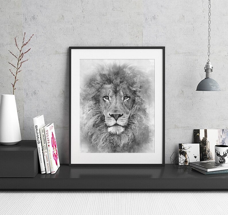 Lion Print Lion Watercolor Art Safari Animal Prints Animals | Etsy