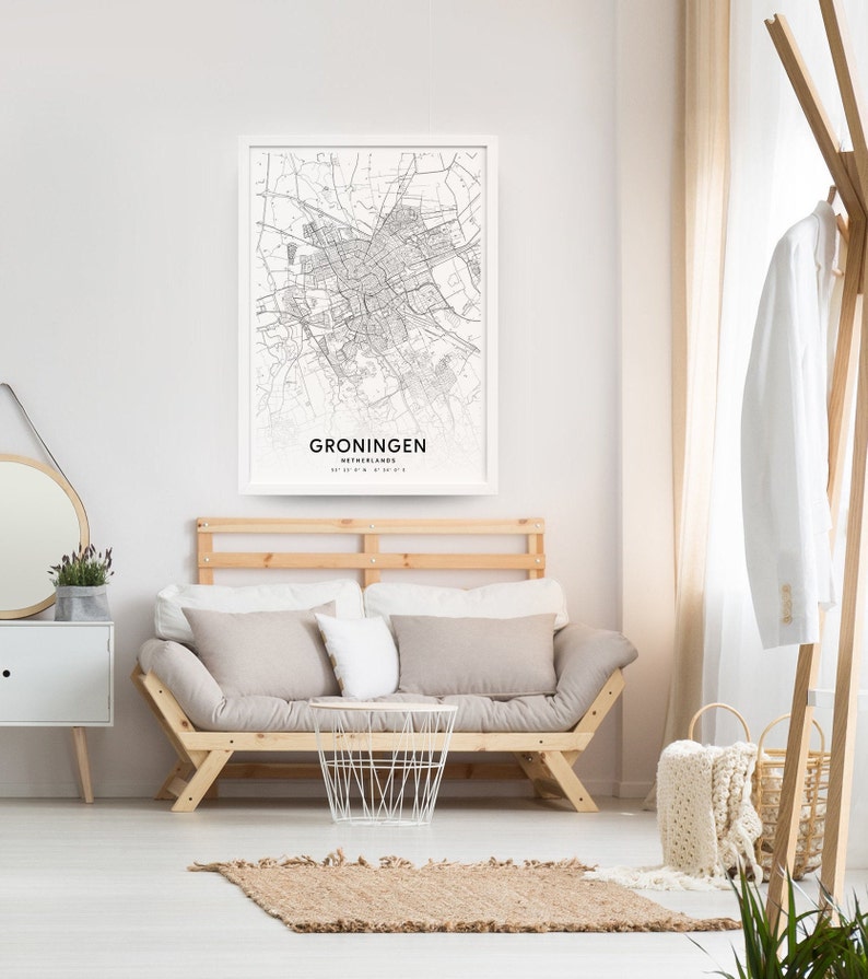 Groningen Map Print Netherlands Map Art Poster City Street - Etsy