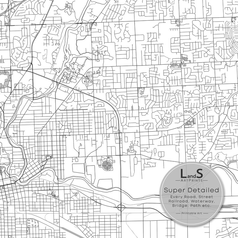 Fort Wayne Map Print Fort Wayne Indiana USA Map Art Poster - Etsy