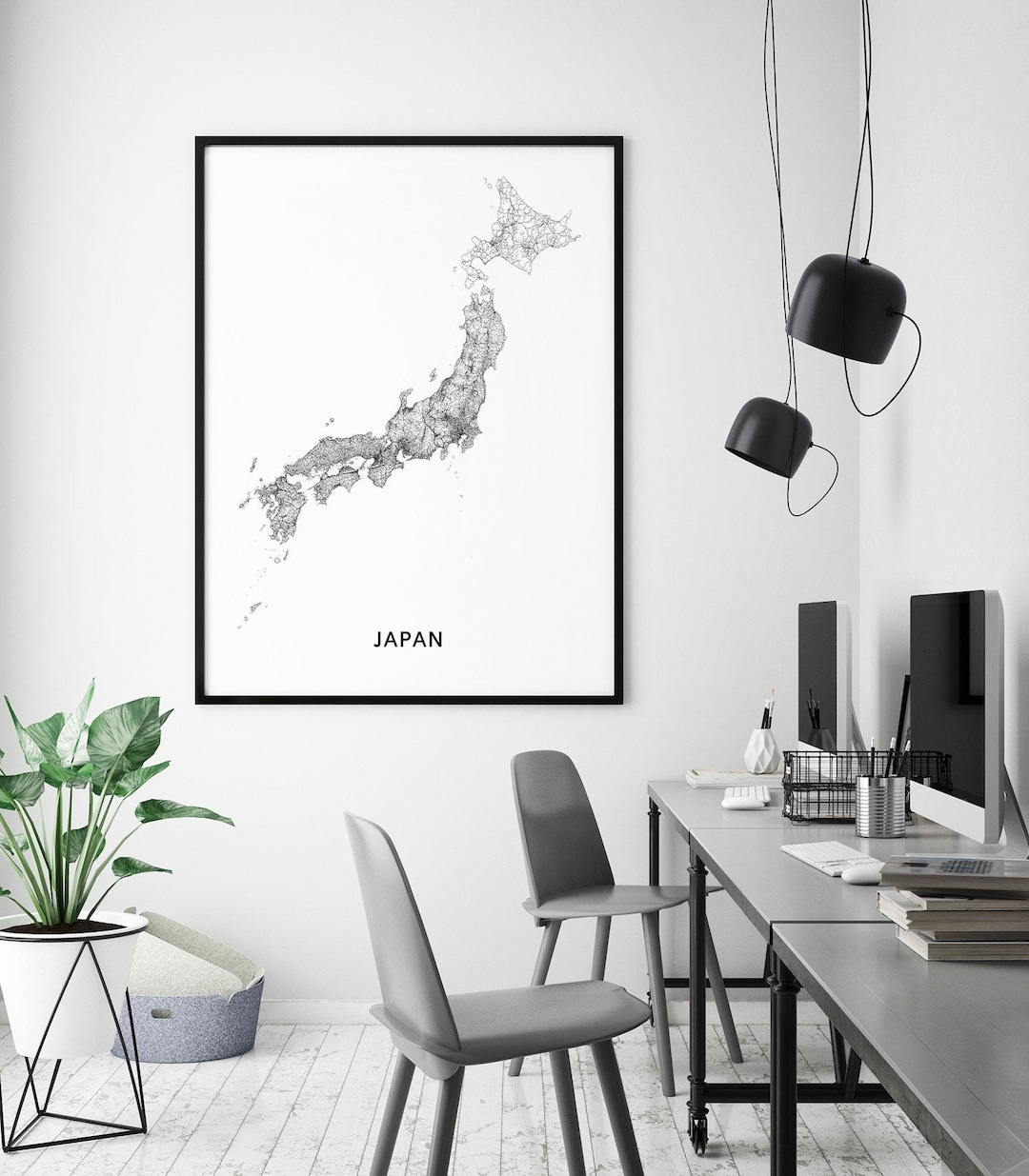 Japan Map Print, Japan Map Art, Country Maps Wall Art, Japan Road Map ...