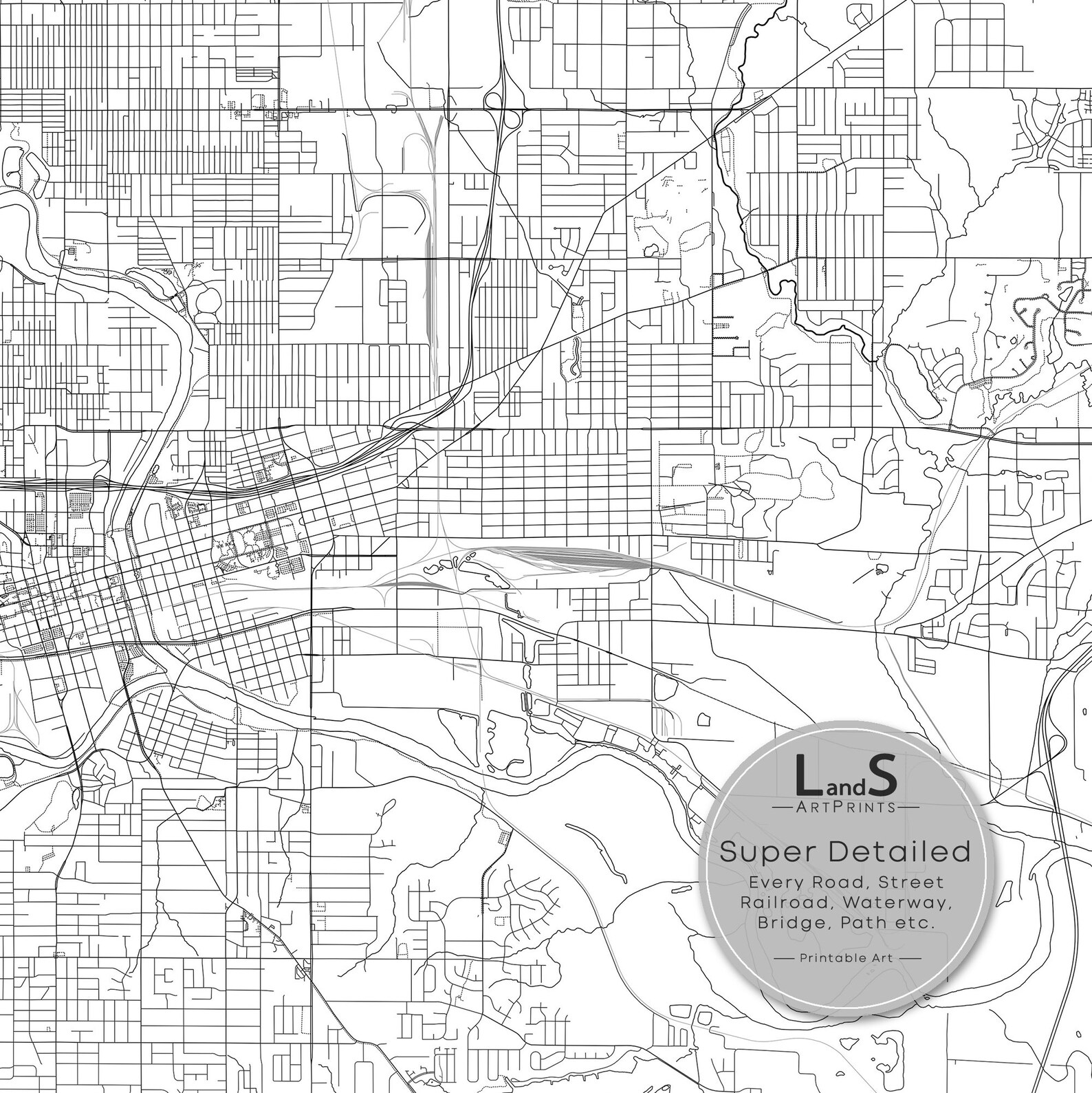 Des Moines Map Print Des Moines Iowa USA Map Art Poster City - Etsy