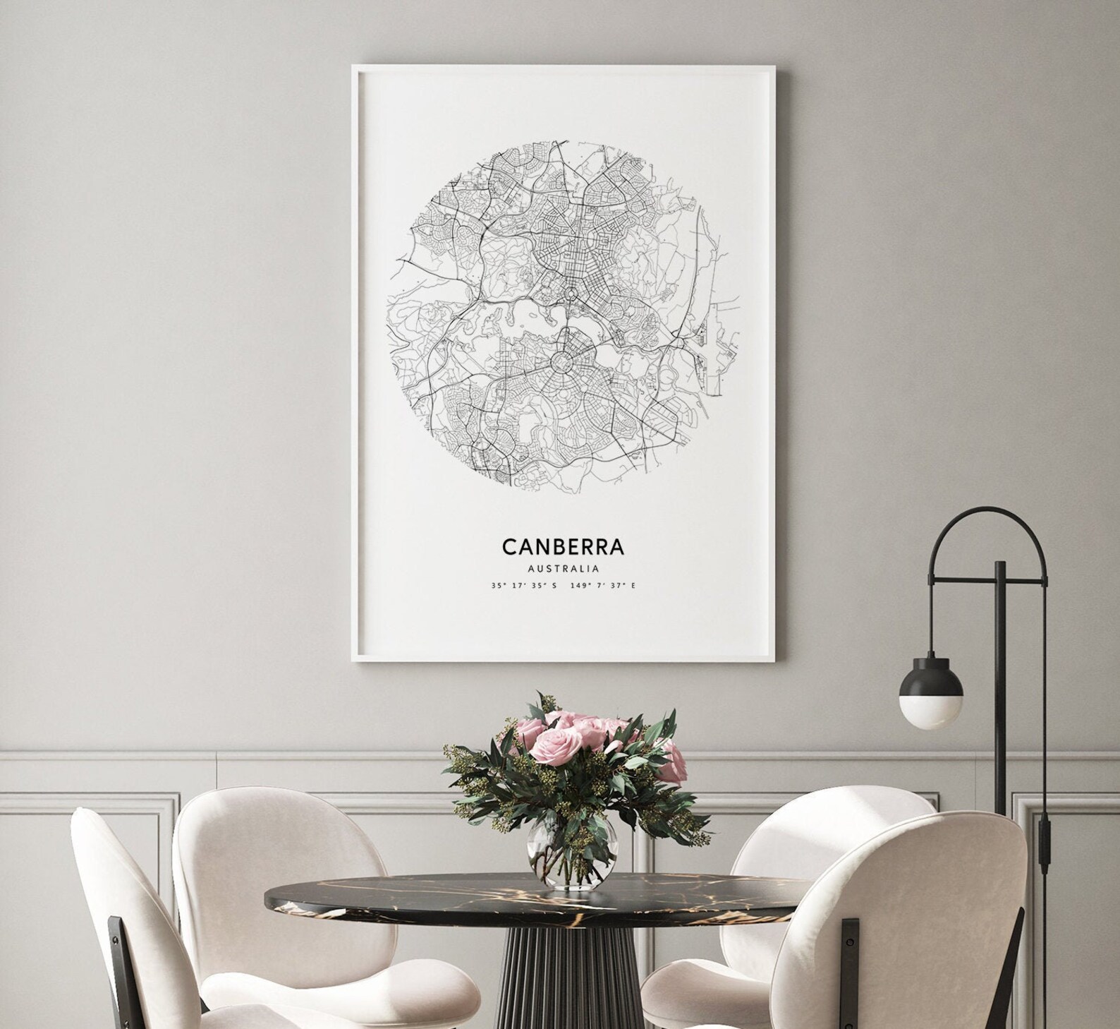 Canberra Map Print, Canberra Australia Map Art Poster, City Street Road ...