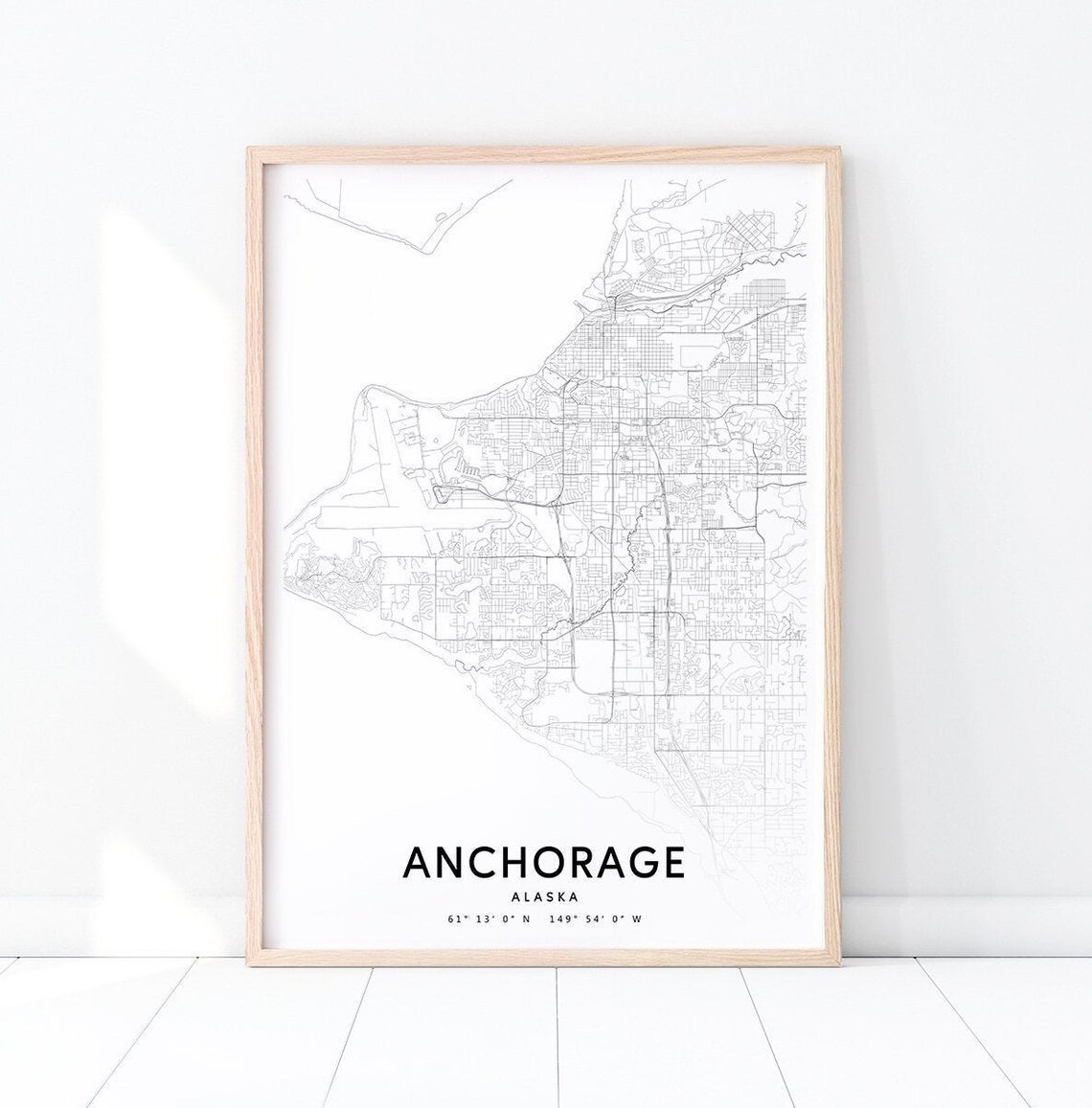 Anchorage Map Print Anchorage Alaska USA Map Art Poster City - Etsy