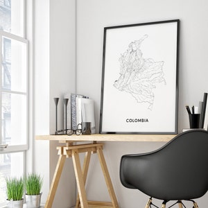 Colombia Map Art Print, Colombia Map Art Poster, Countries Map Art ...