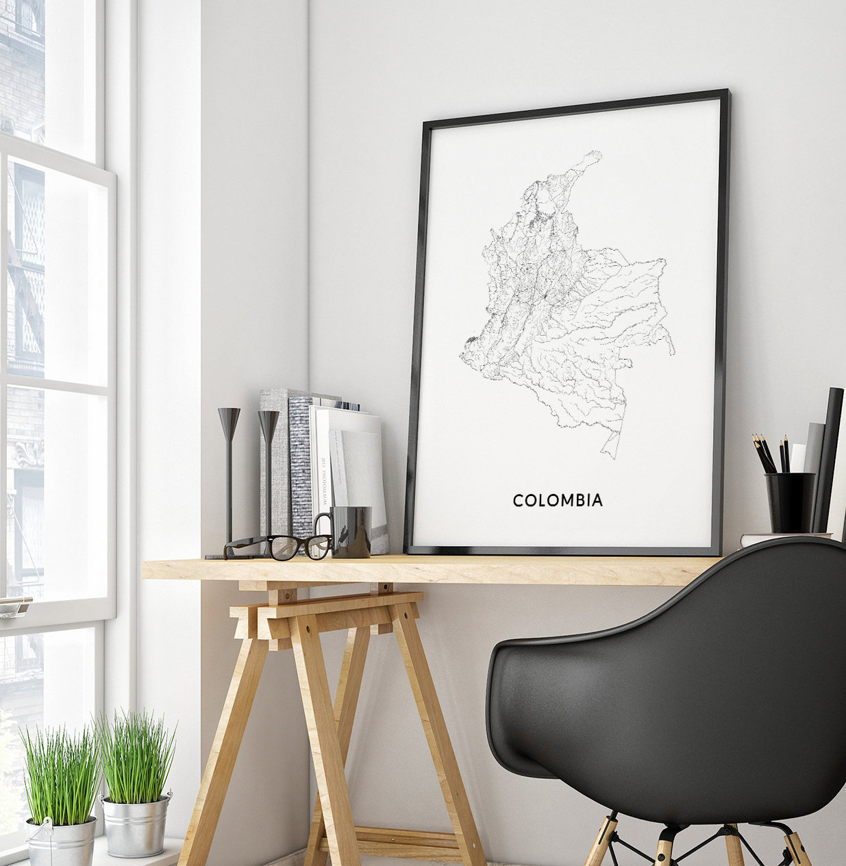 Colombia Map Art Print Colombia Map Art Poster Countries Map | Etsy