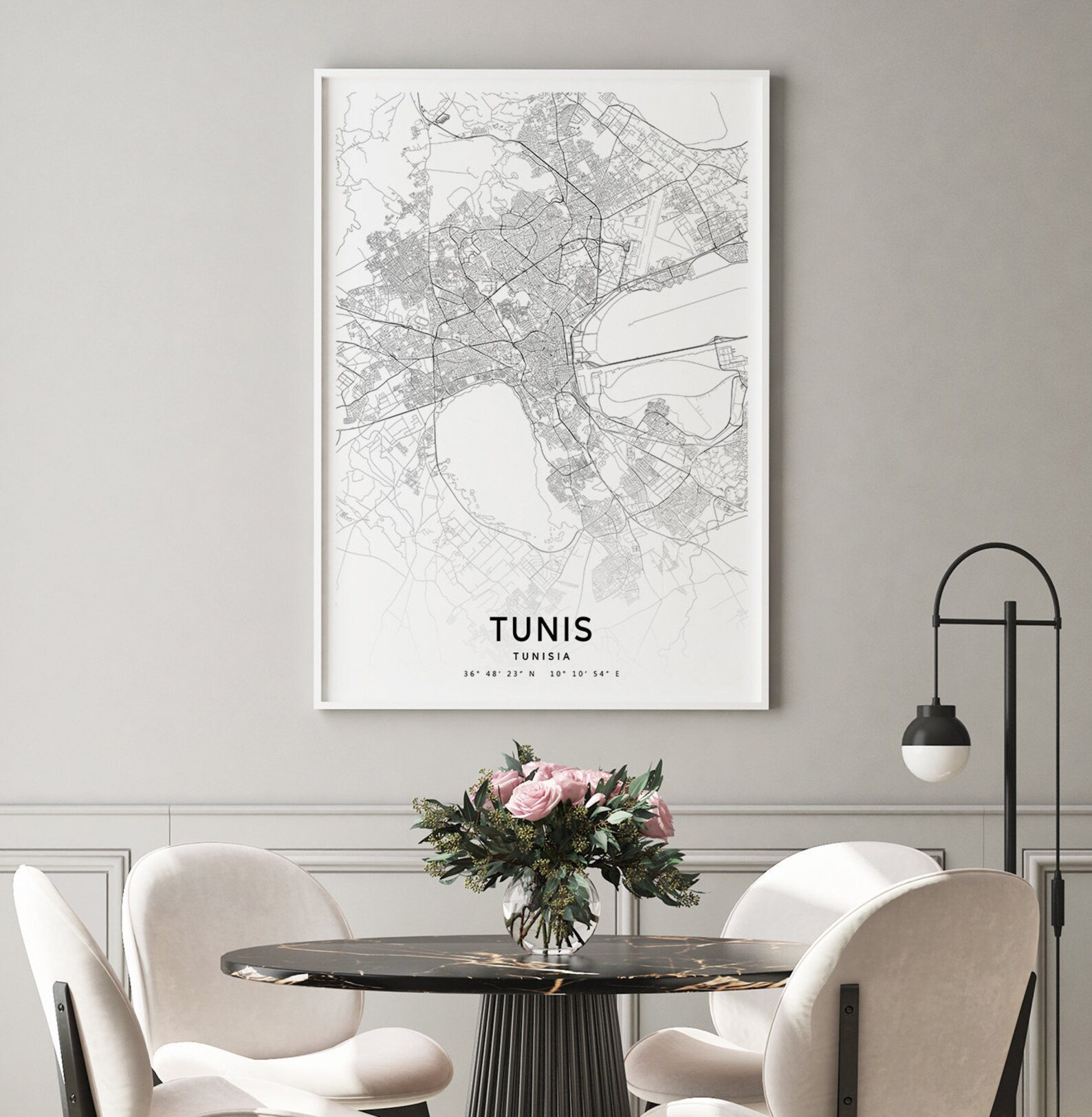 Tunis Map Print Tunis Map Art Poster Tunis Tunisia Map City | Etsy