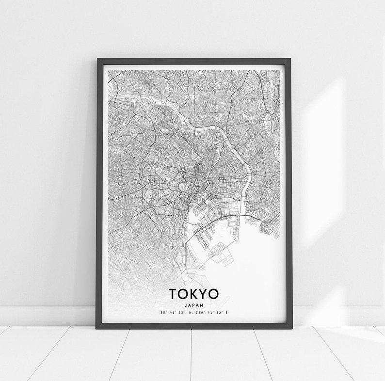 Tokyo Map Print Tokyo Map Art Poster Tokyo Japan Map City | Etsy