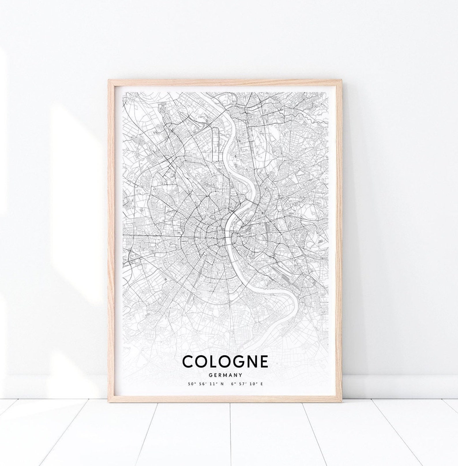 Cologne Map Print, Cologne Germany Map Art Poster, City Street Map ...
