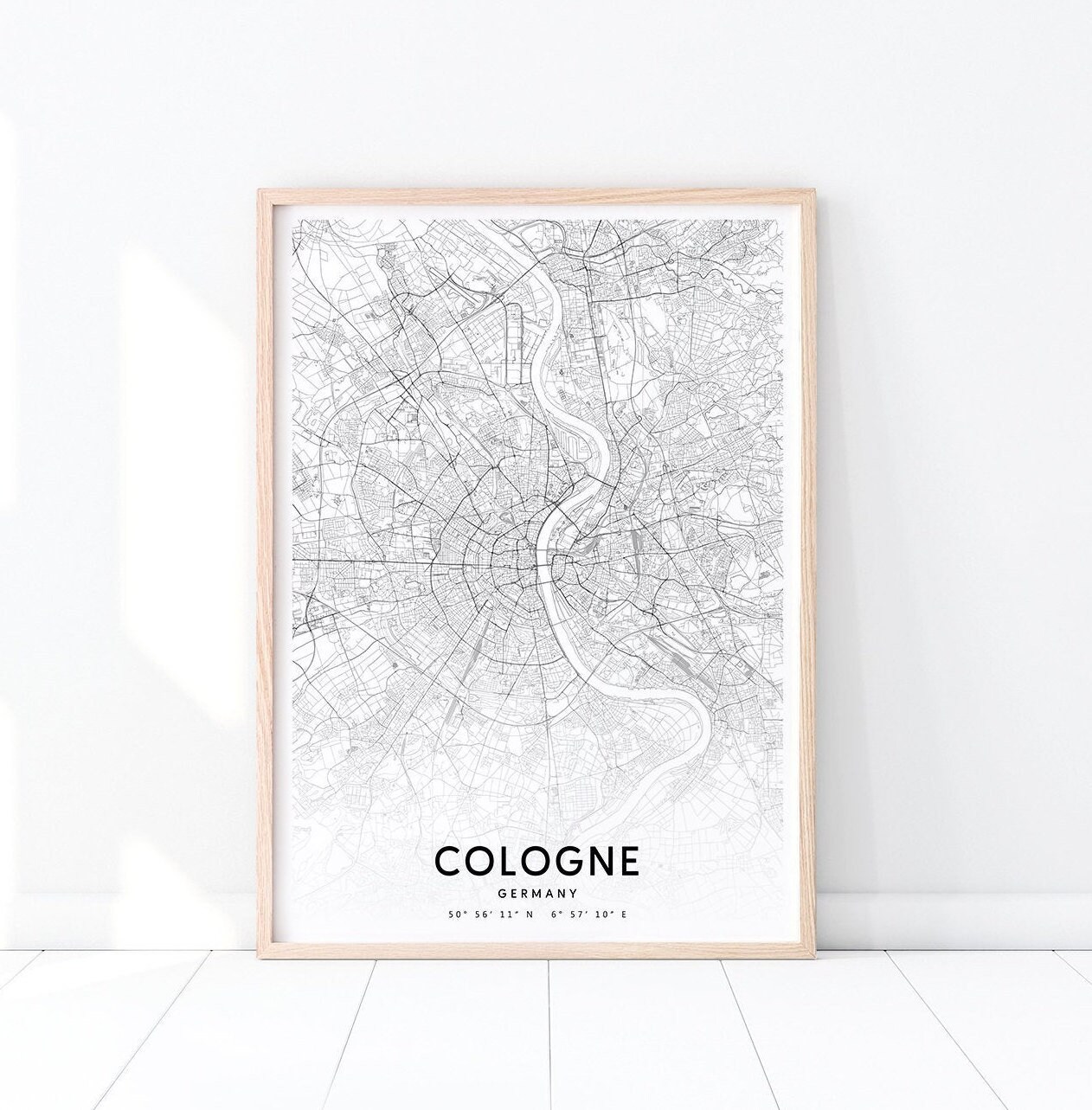 Cologne Map Print, Cologne Germany Map Art Poster, City Street Map ...
