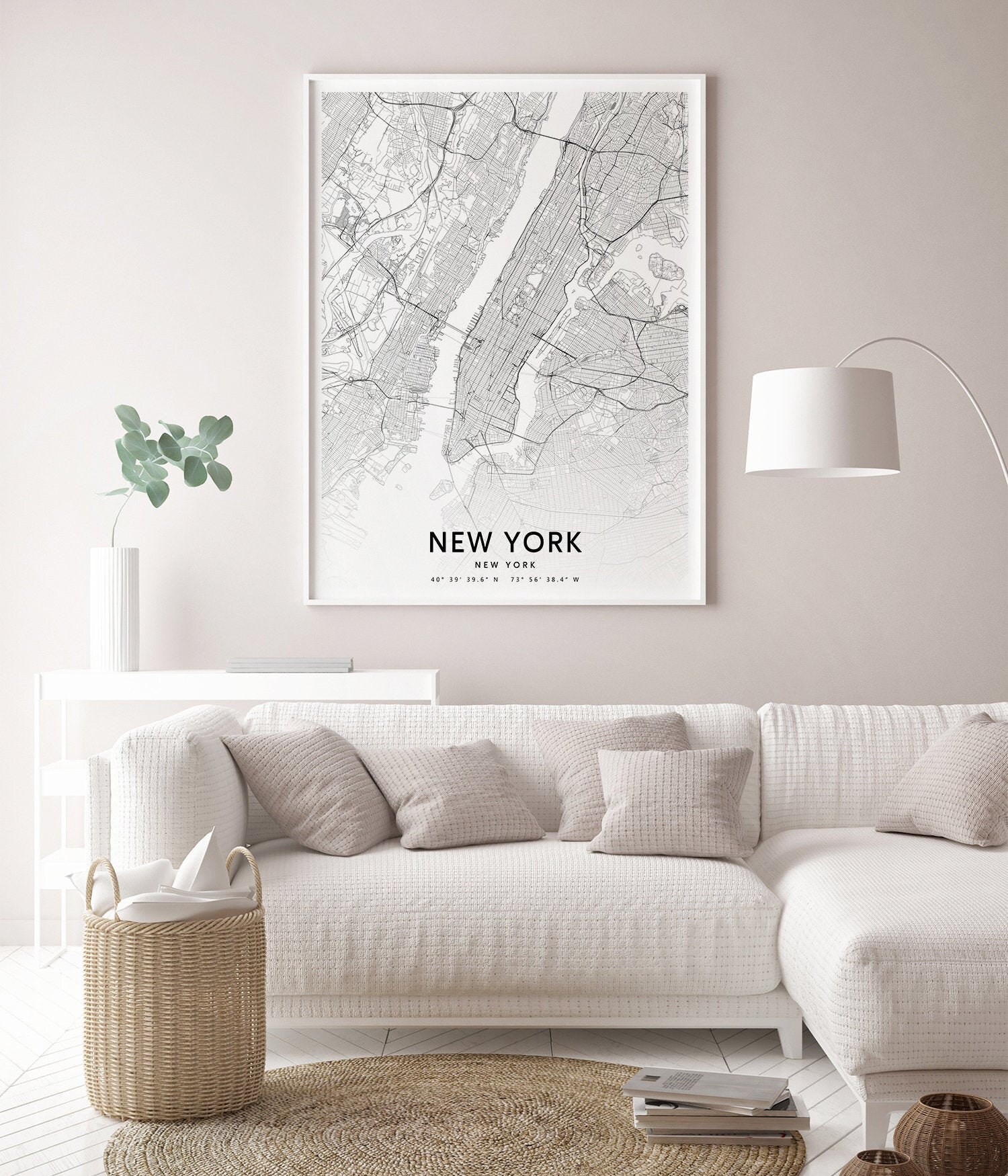 New York Map Print New York City Map Art Poster NYC USA | Etsy