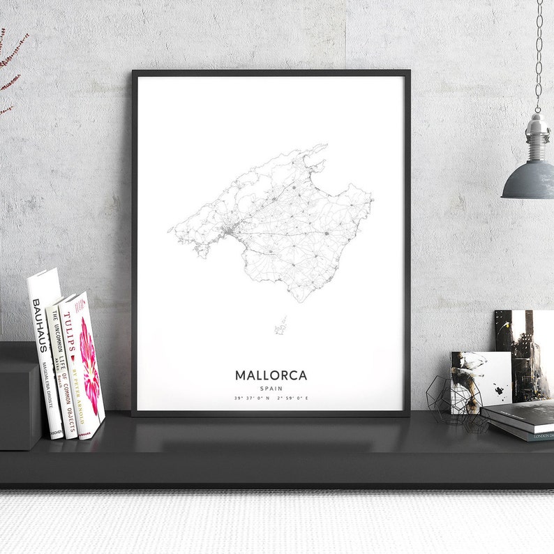 Mallorca Map Print Mallorca Street Map Art Poster Majorca - Etsy
