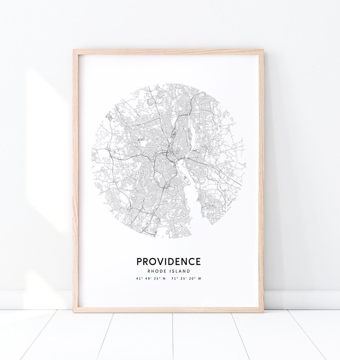 Providence Map Print, Providence Rhode Island USA Map Art Poster, City ...