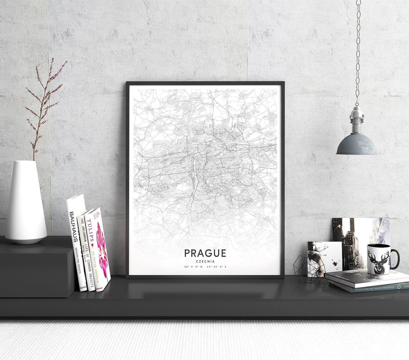 Prague Map Print Prague Czechia Map Art Poster City Street - Etsy