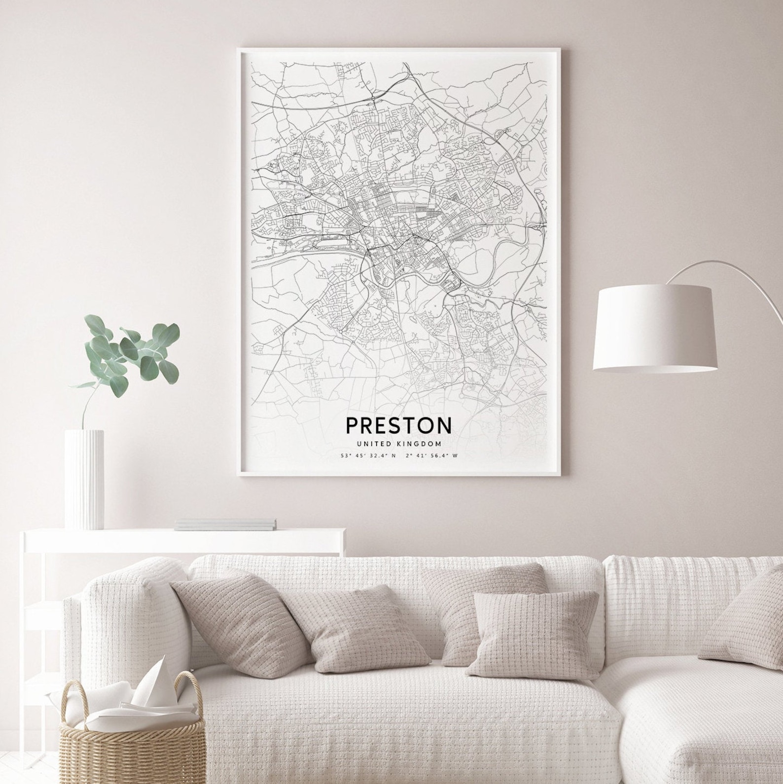Preston Map Print Preston England United Kingdom Map Art - Etsy