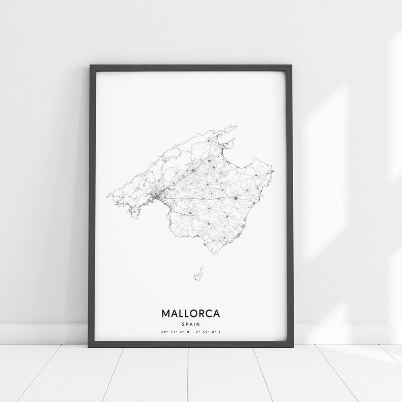 Mallorca Map Print Mallorca Street Map Art Poster Majorca - Etsy