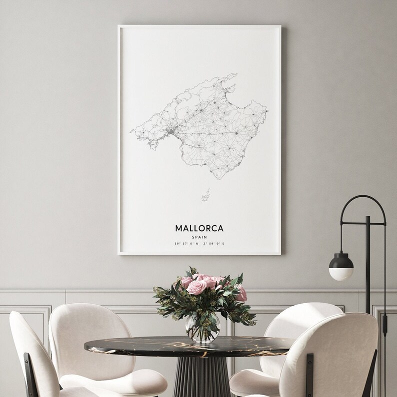 Mallorca Map Print Mallorca Street Map Art Poster Majorca - Etsy
