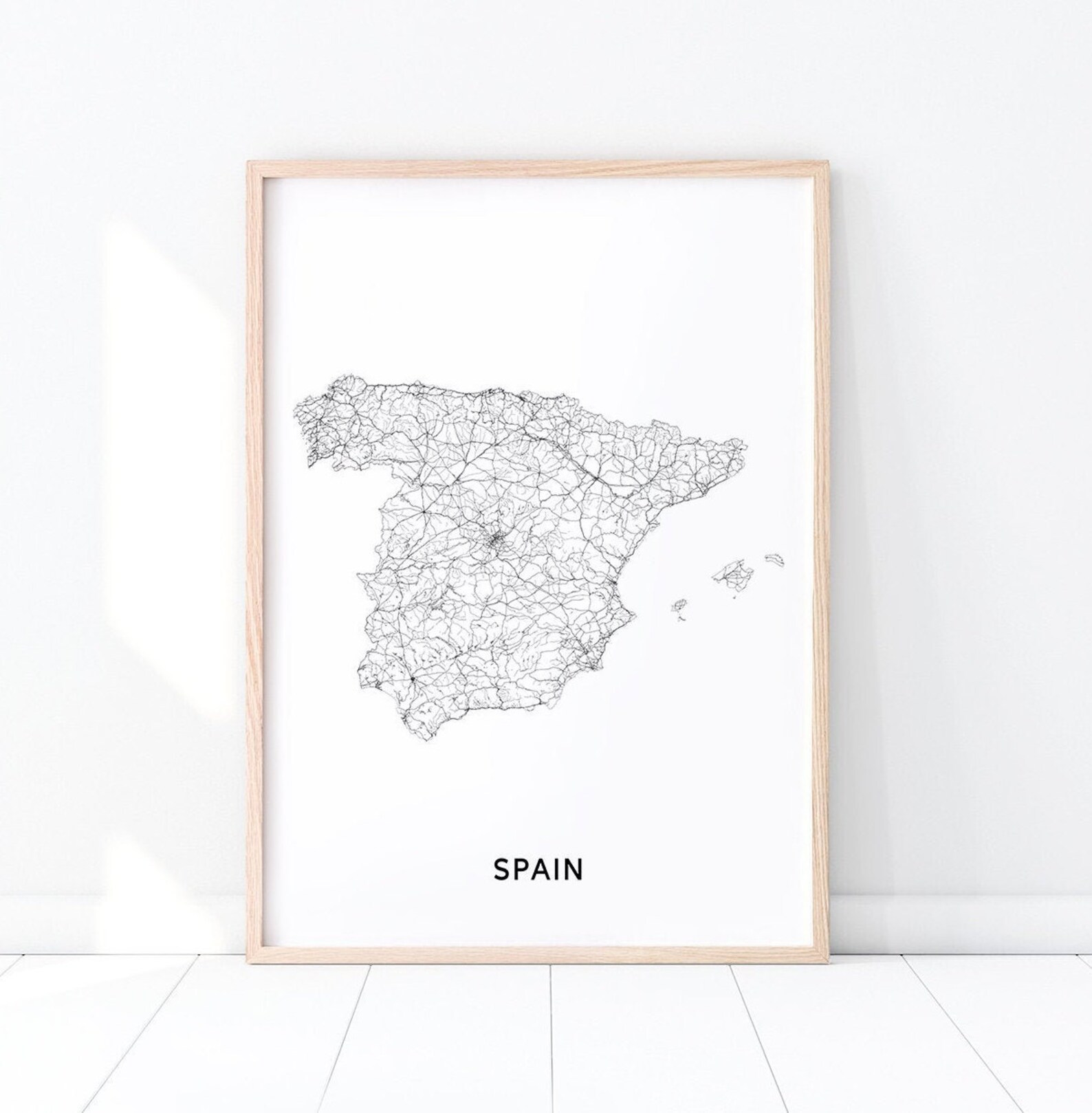 Spain Map Print Spain Map Wall Art Spain Map Art Poster | Etsy