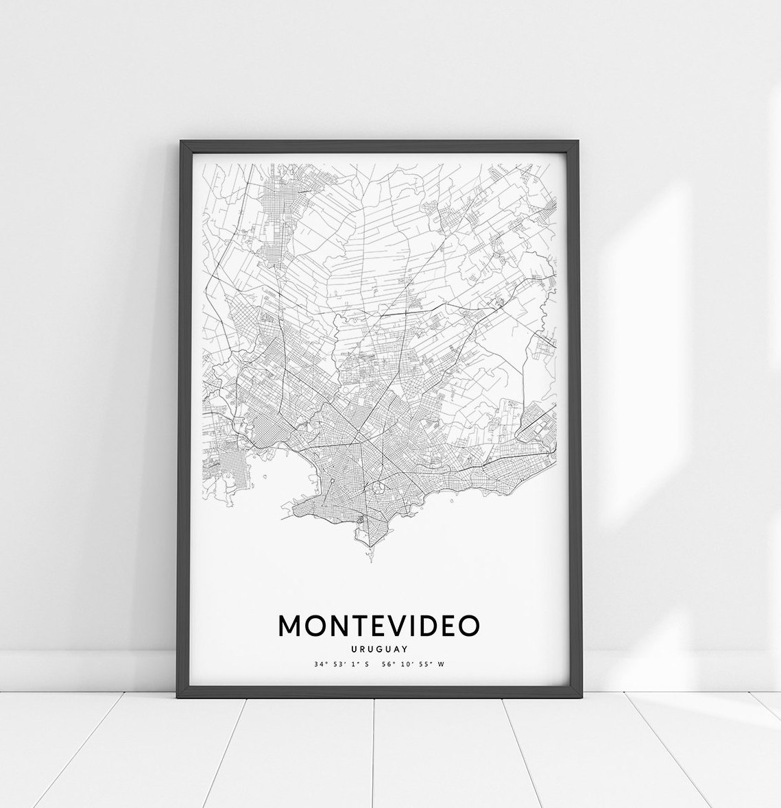 Montevideo Map Print, Montevideo Uruguay Map Art Poster, City Street ...