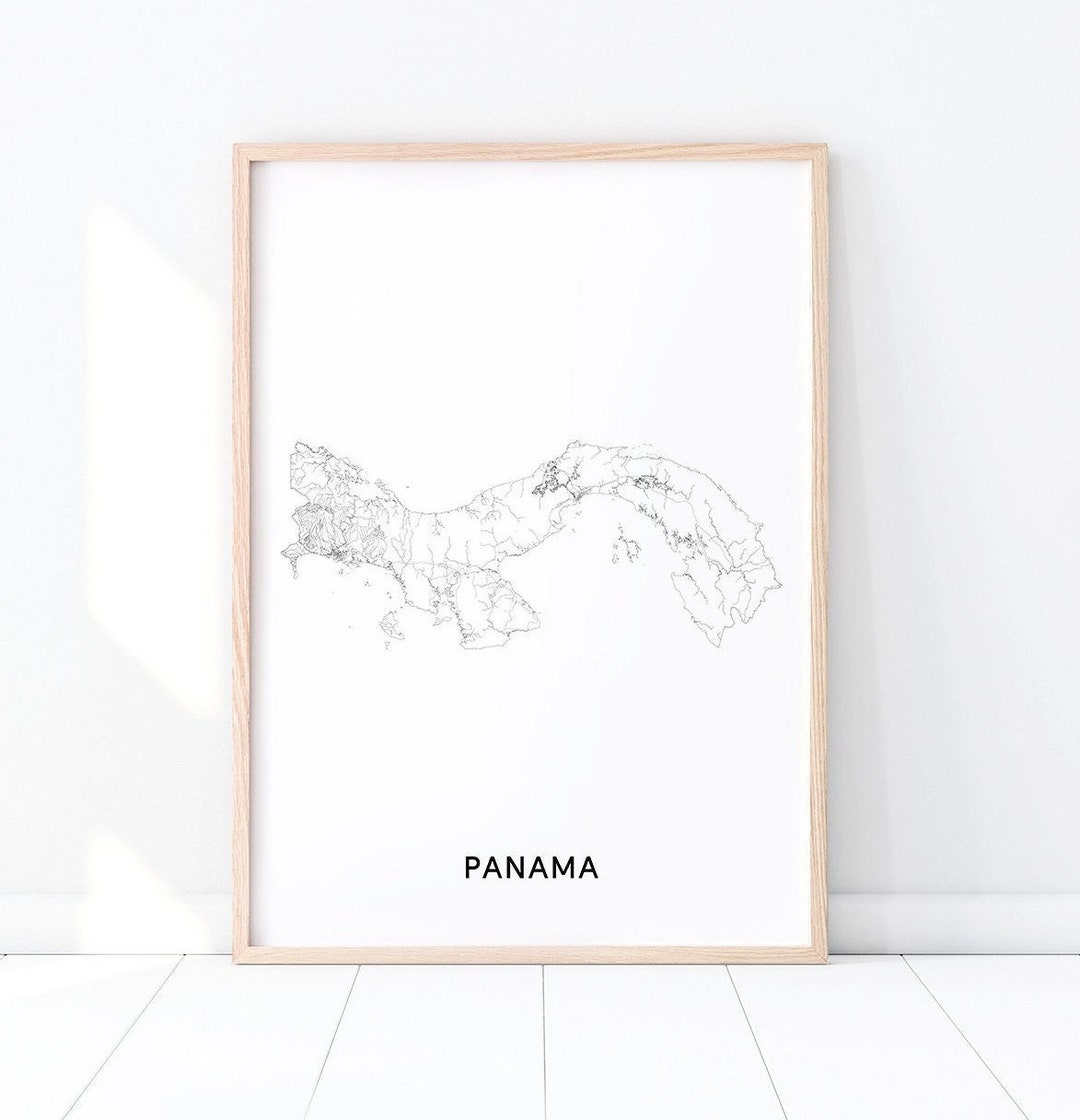 Panama Map Print, Panama Map Art, Panama Map Poster, Countries Map ...