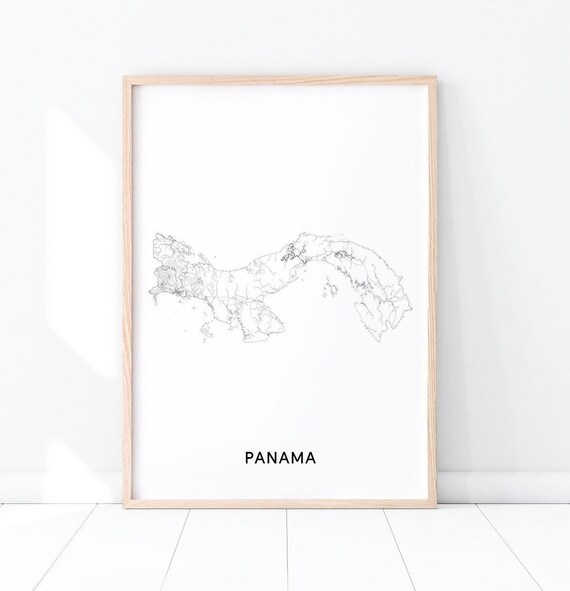 Panama Map Print Panama Map Art Panama Map Poster Countries - Etsy