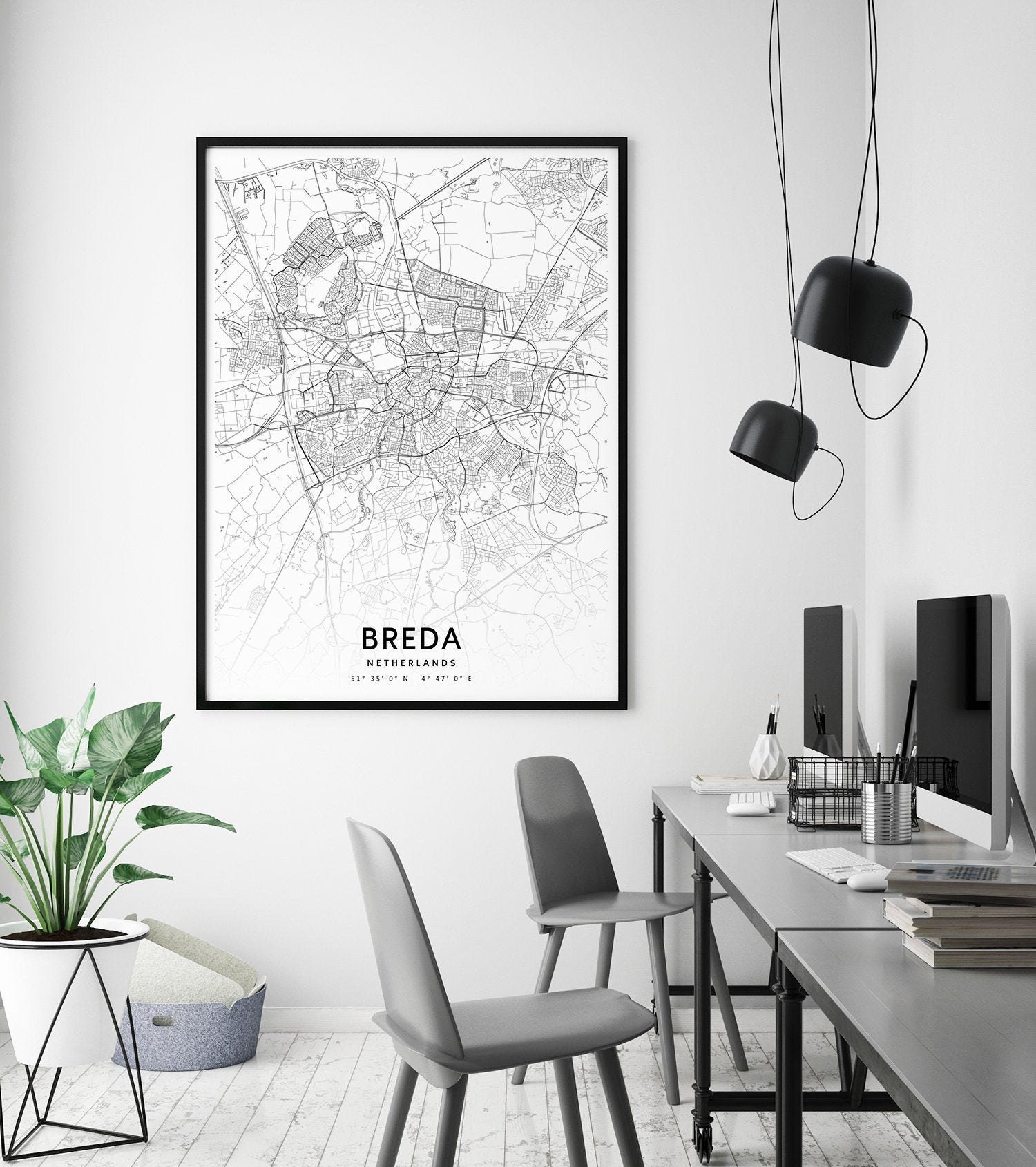 Breda Map Print Netherlands Map Art Poster City Street Map | Etsy