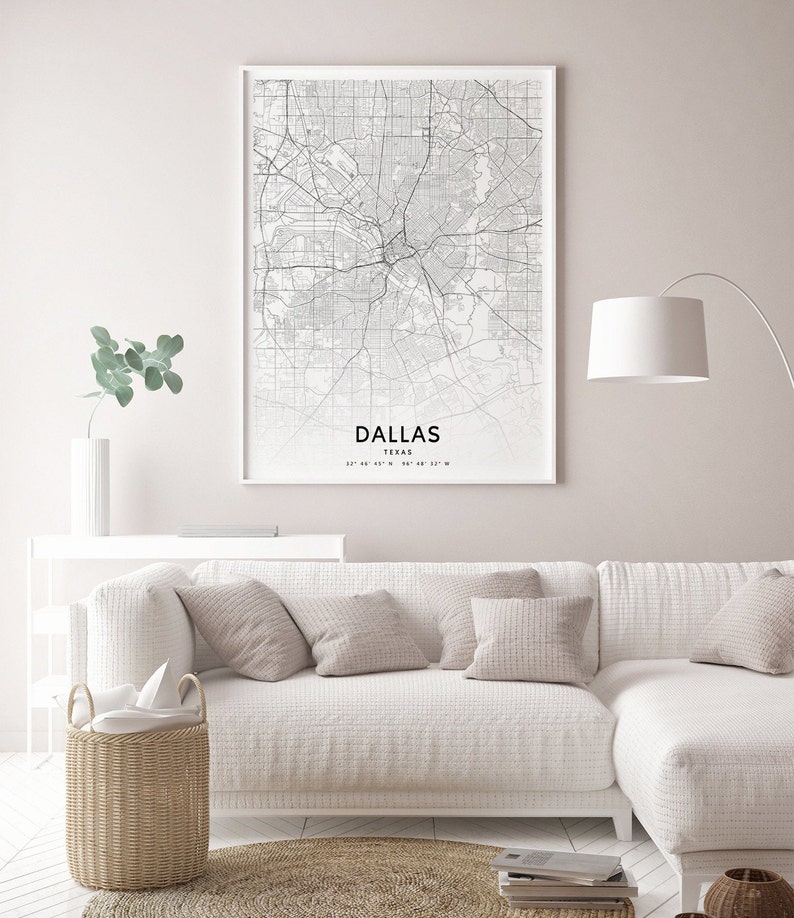 Dallas Map Print Dallas Texas USA Map Art Poster City Street | Etsy