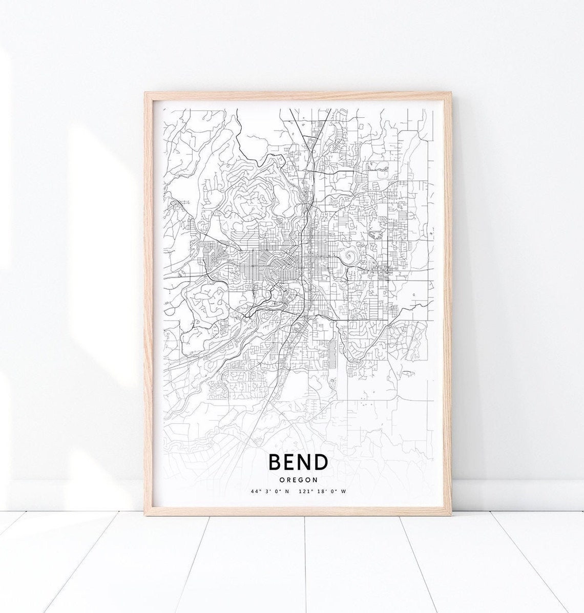 Bend Map Print Bend Oregon Map Art Poster City Street Road - Etsy