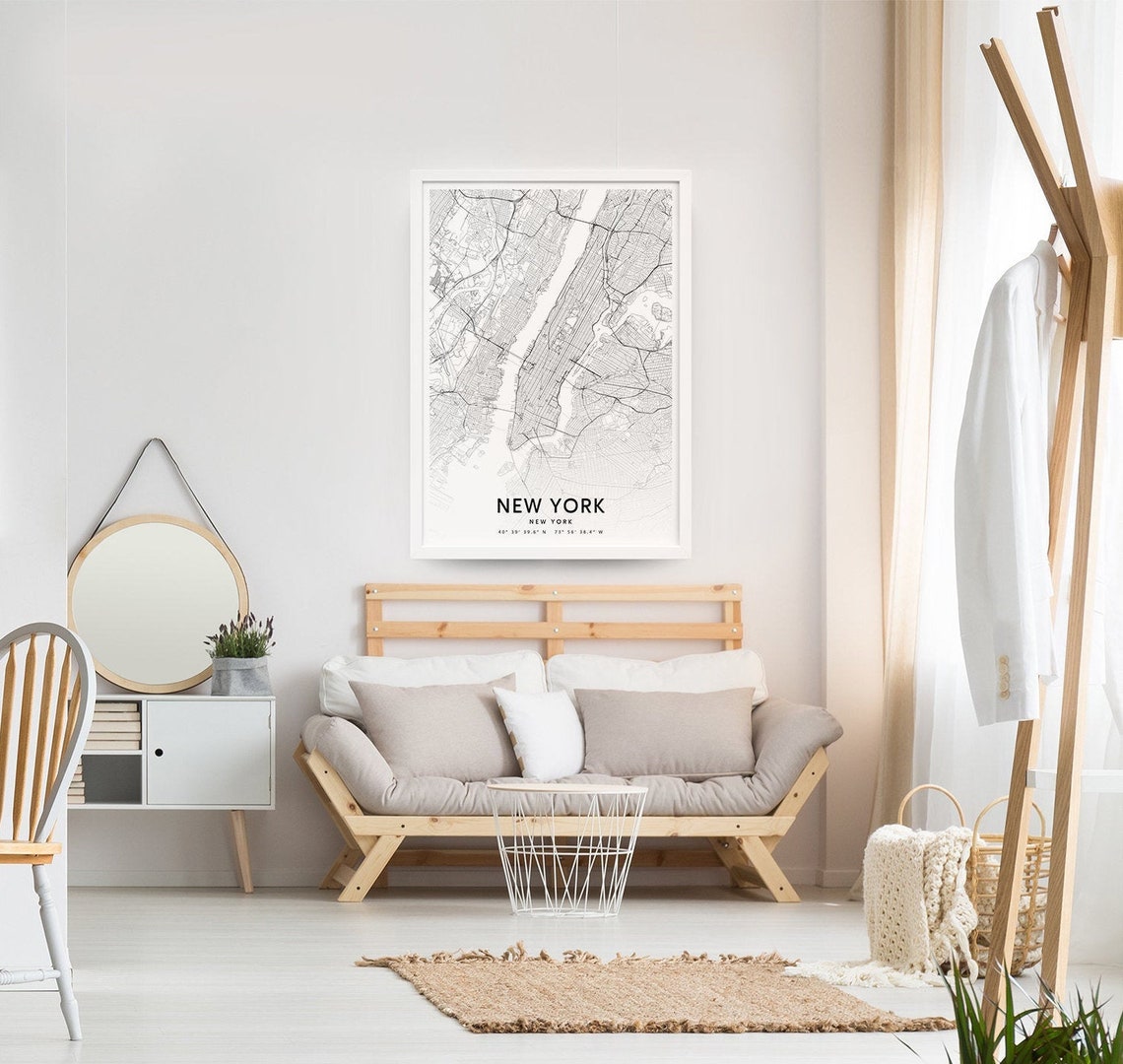 New York Map Print New York City Map Art Poster NYC USA | Etsy