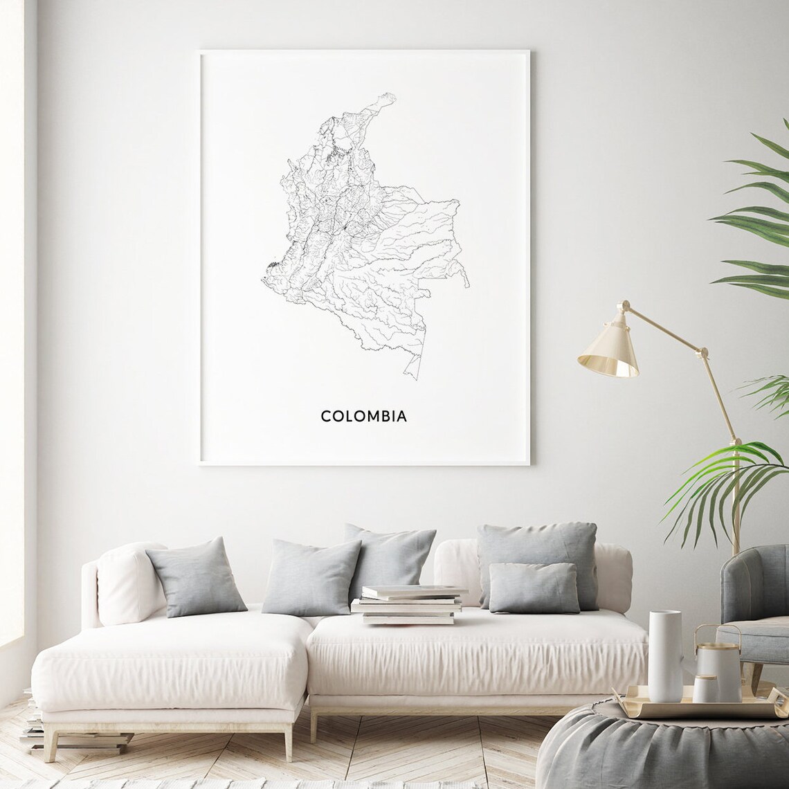 Colombia Map Art Print Colombia Map Art Poster Countries Map - Etsy