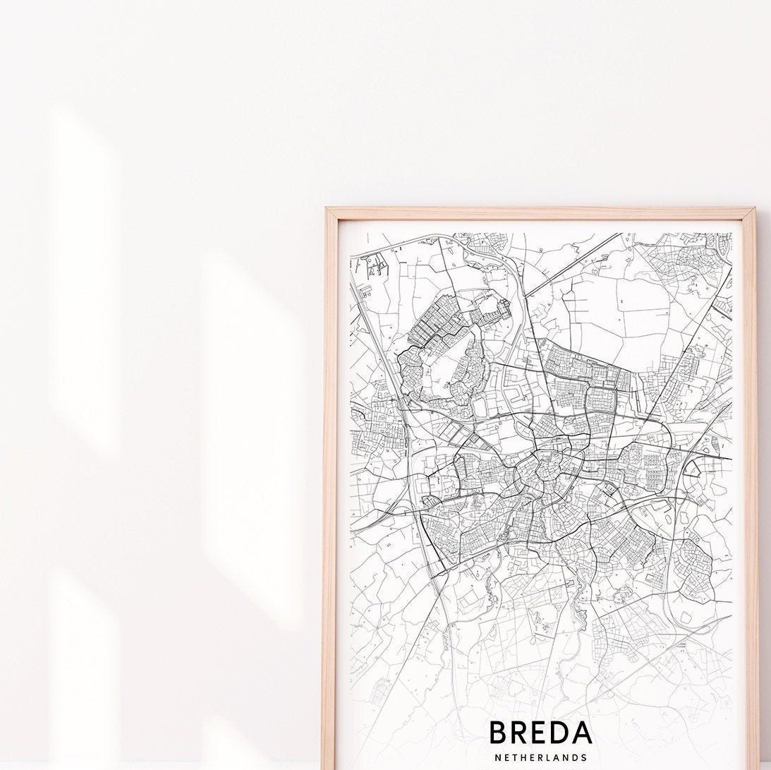 Breda Map Print Netherlands Map Art Poster City Street Map | Etsy