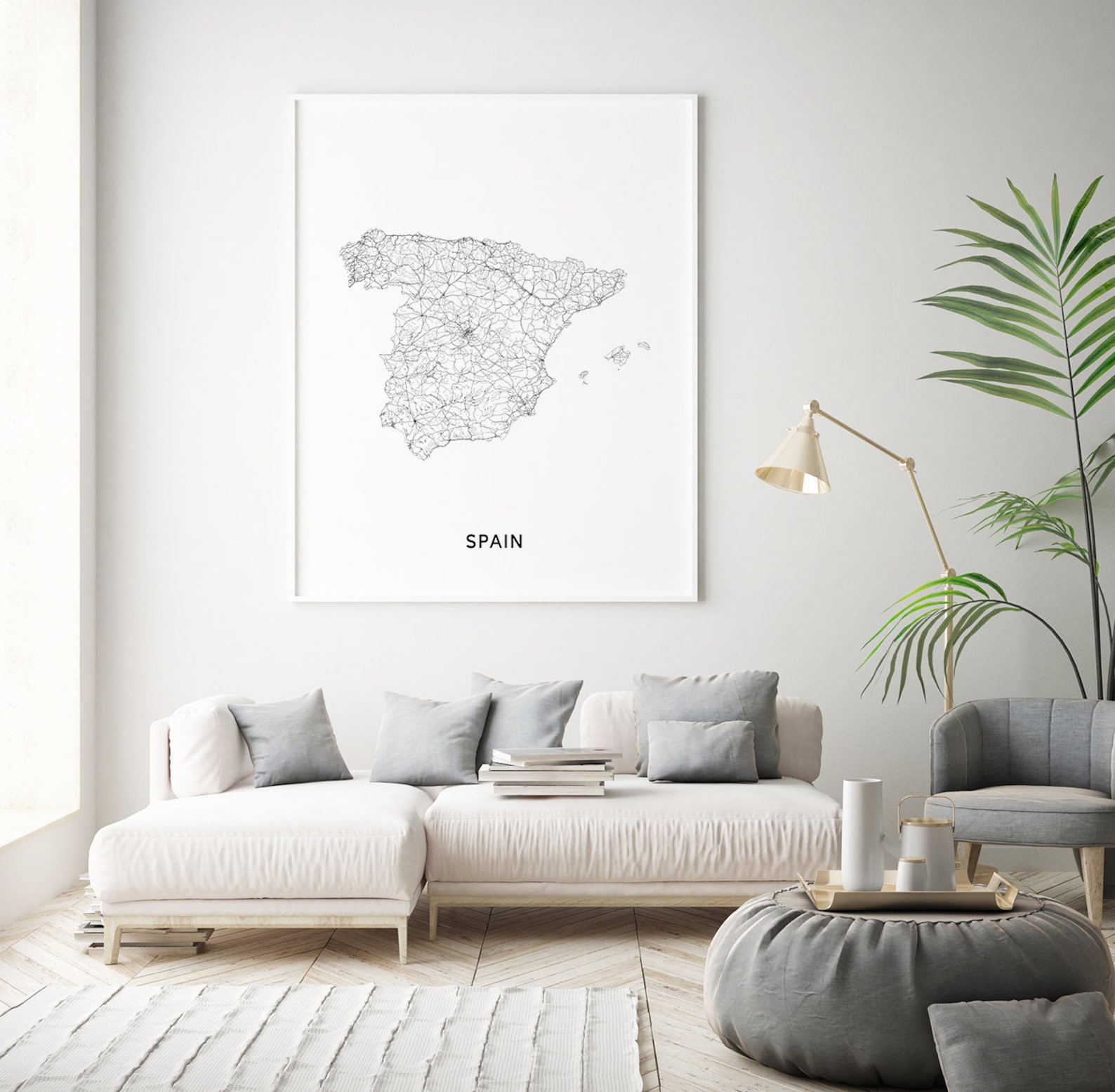 Spain Map Print, Spain Map Wall Art, Spain Map Art Poster, Country Map ...