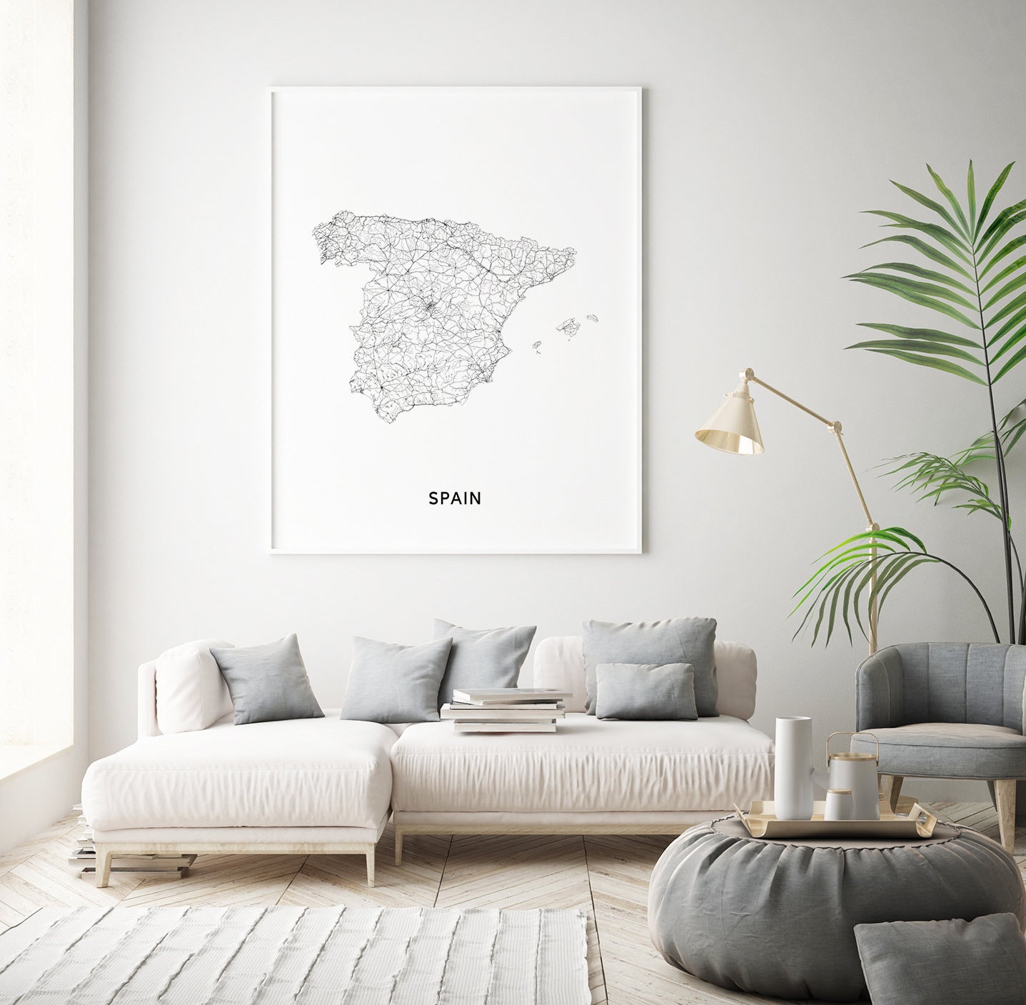 Spain Map Print Spain Map Wall Art Spain Map Art Poster | Etsy