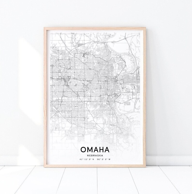 Omaha Map Print Omaha Nebraska USA Map Art Poster City - Etsy