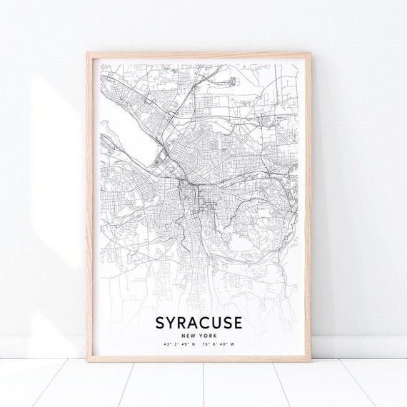 Syracuse Map Print Syracuse New York Map Art Poster City | Etsy