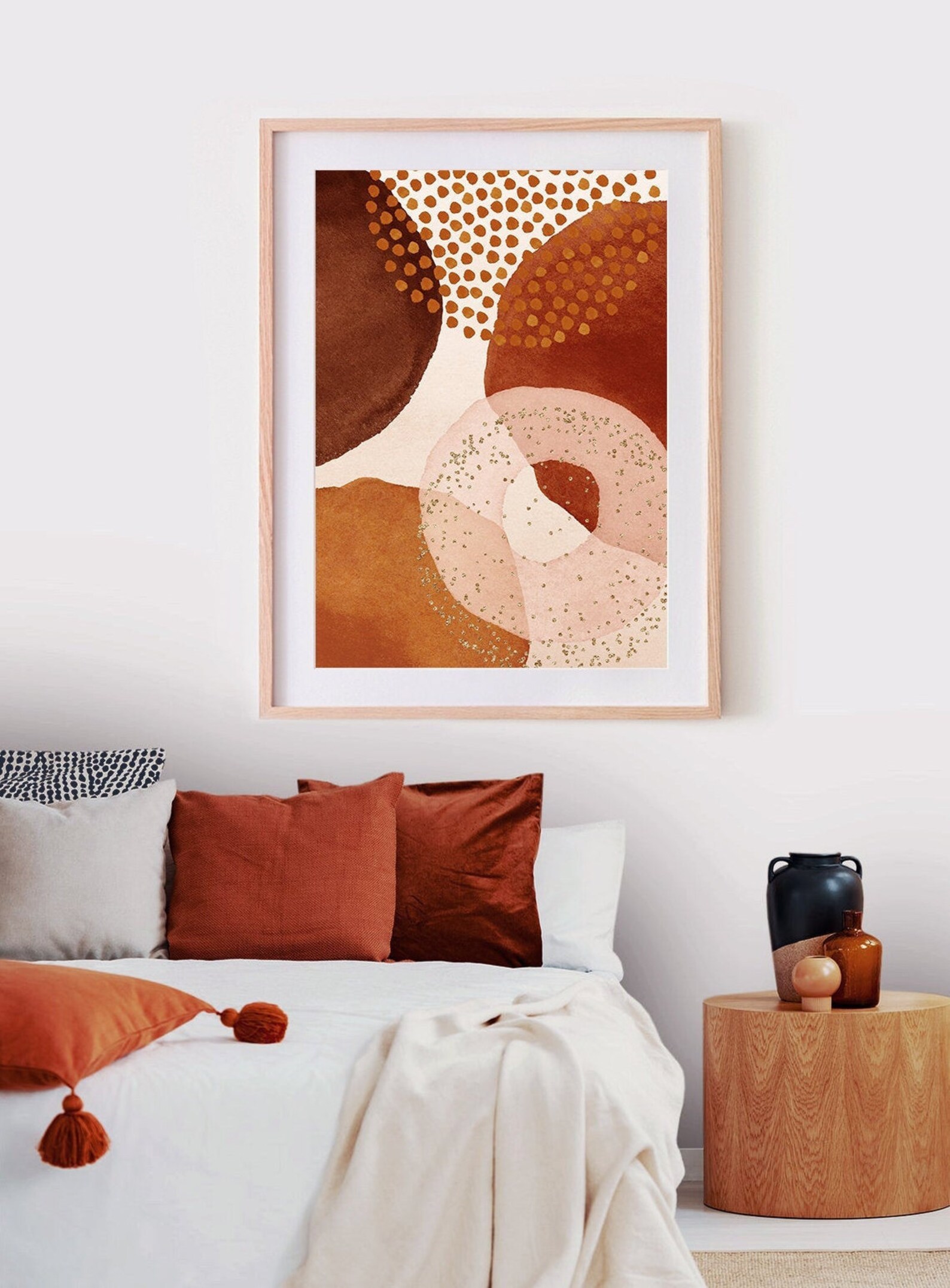 Terracotta Print, Abstract Art Print, Watercolor Art, Terracotta ...