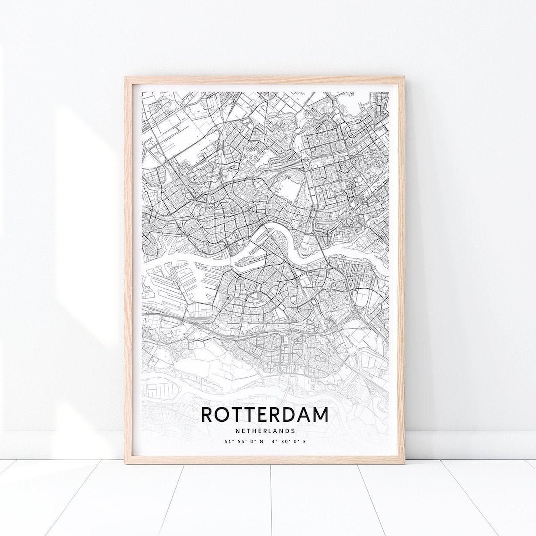 Rotterdam Map Print, Netherlands Map Art Poster, City Street Map Prints ...