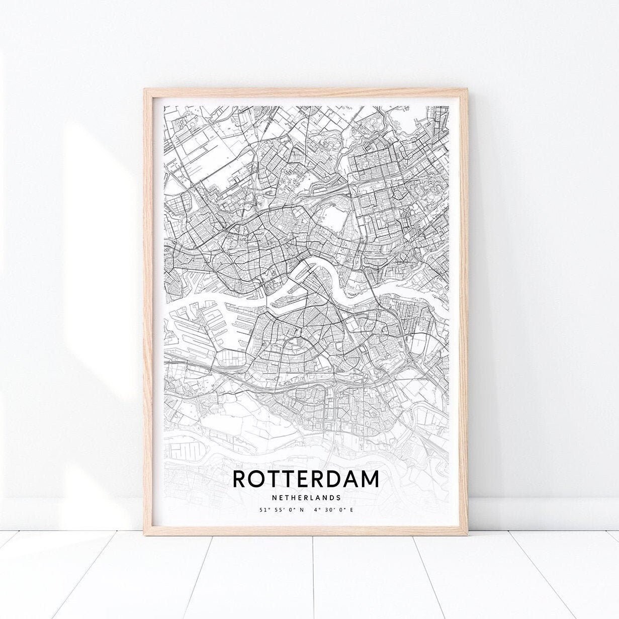 Rotterdam Map Print Netherlands Map Art Poster City Street - Etsy