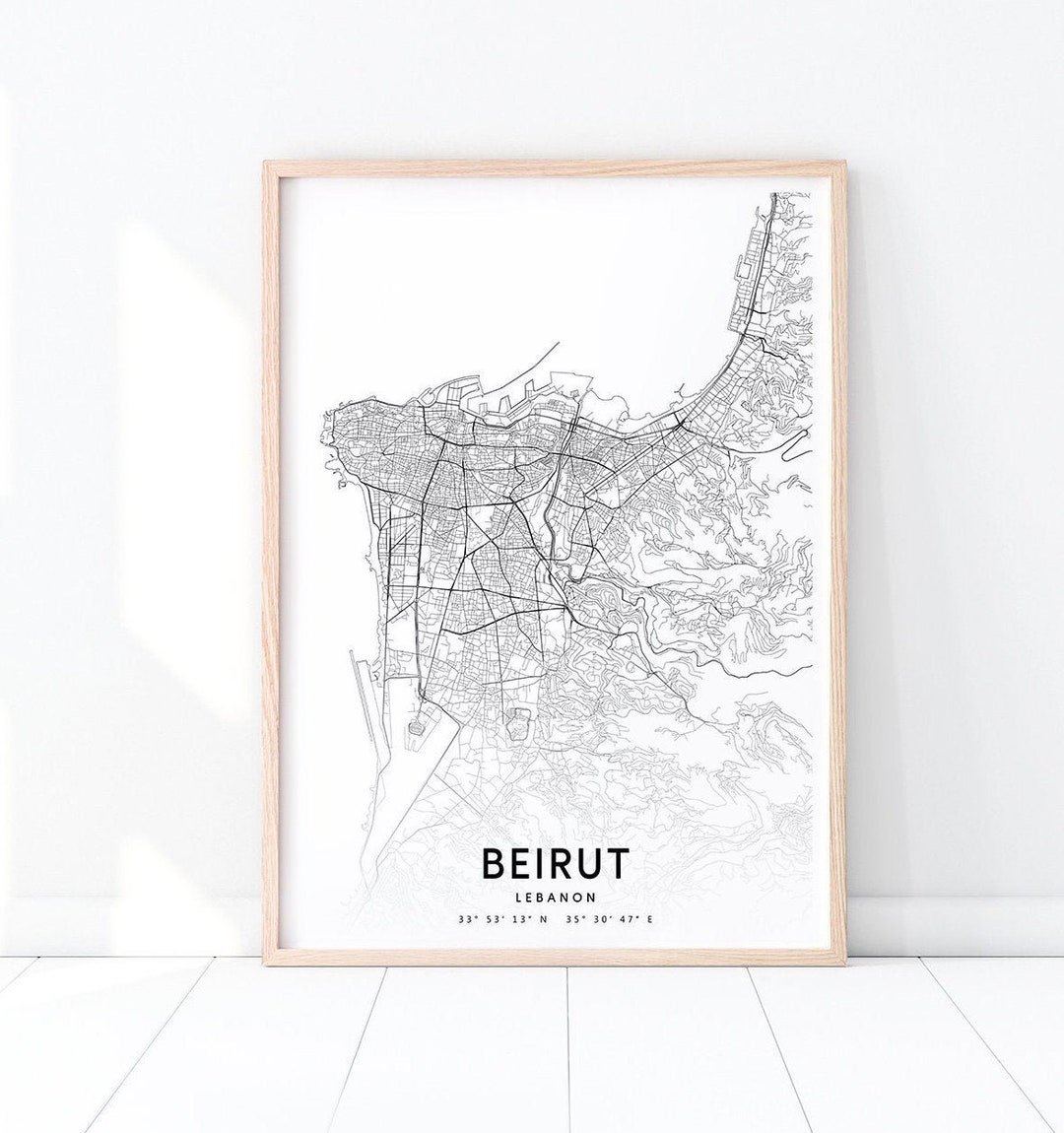 Beirut Map Print, Beirut Lebanon Map Art Poster, City Street Map Art ...