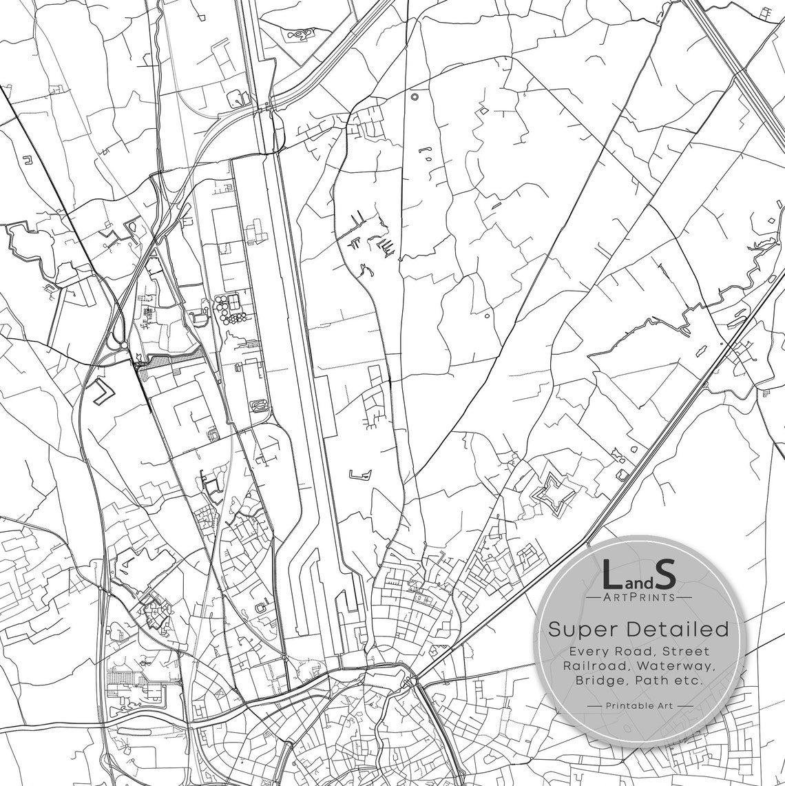 Impresión de mapas de Brujas Cartel de arte de mapa de Brujas | Etsy