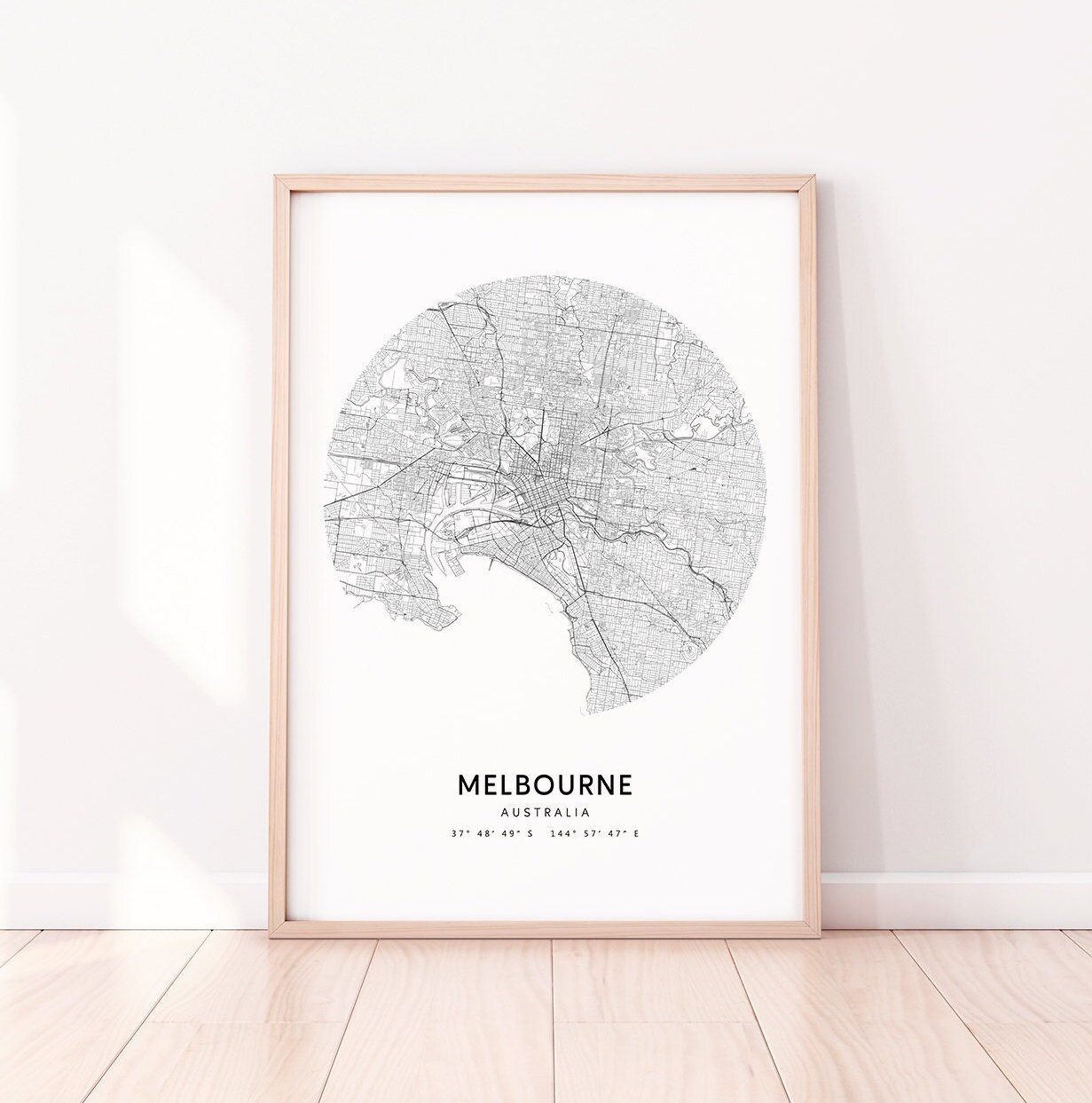 Melbourne Map Print, Melbourne Australia Map Art Poster, City Street ...