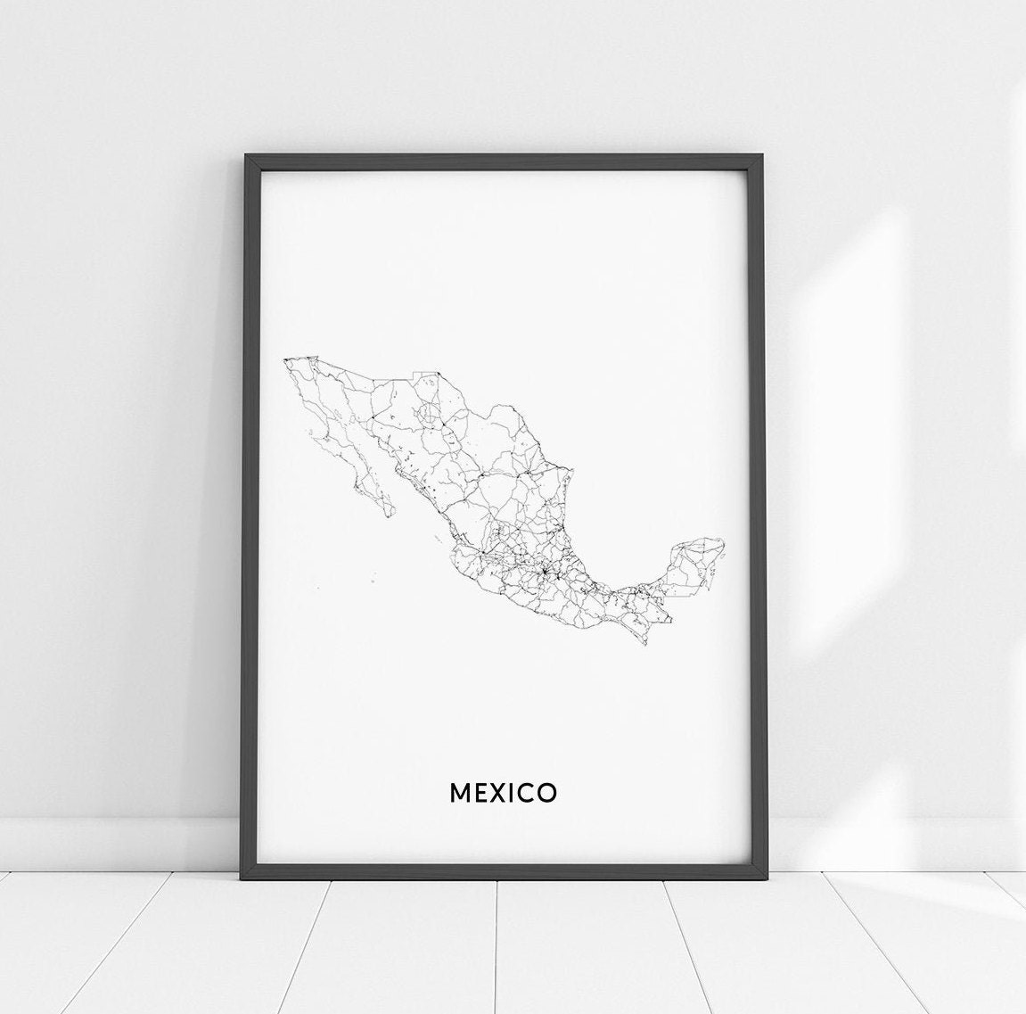Mexico Map Print Mexico Map Wall Art Mexico Map Poster | Etsy