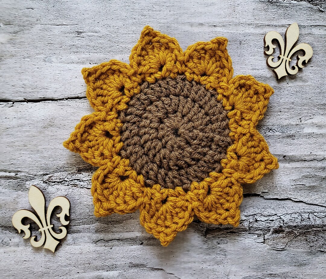 Sunflower Coaster/coaster/set of 4/drink Coaster/mug Rug/coffee Coaster ...