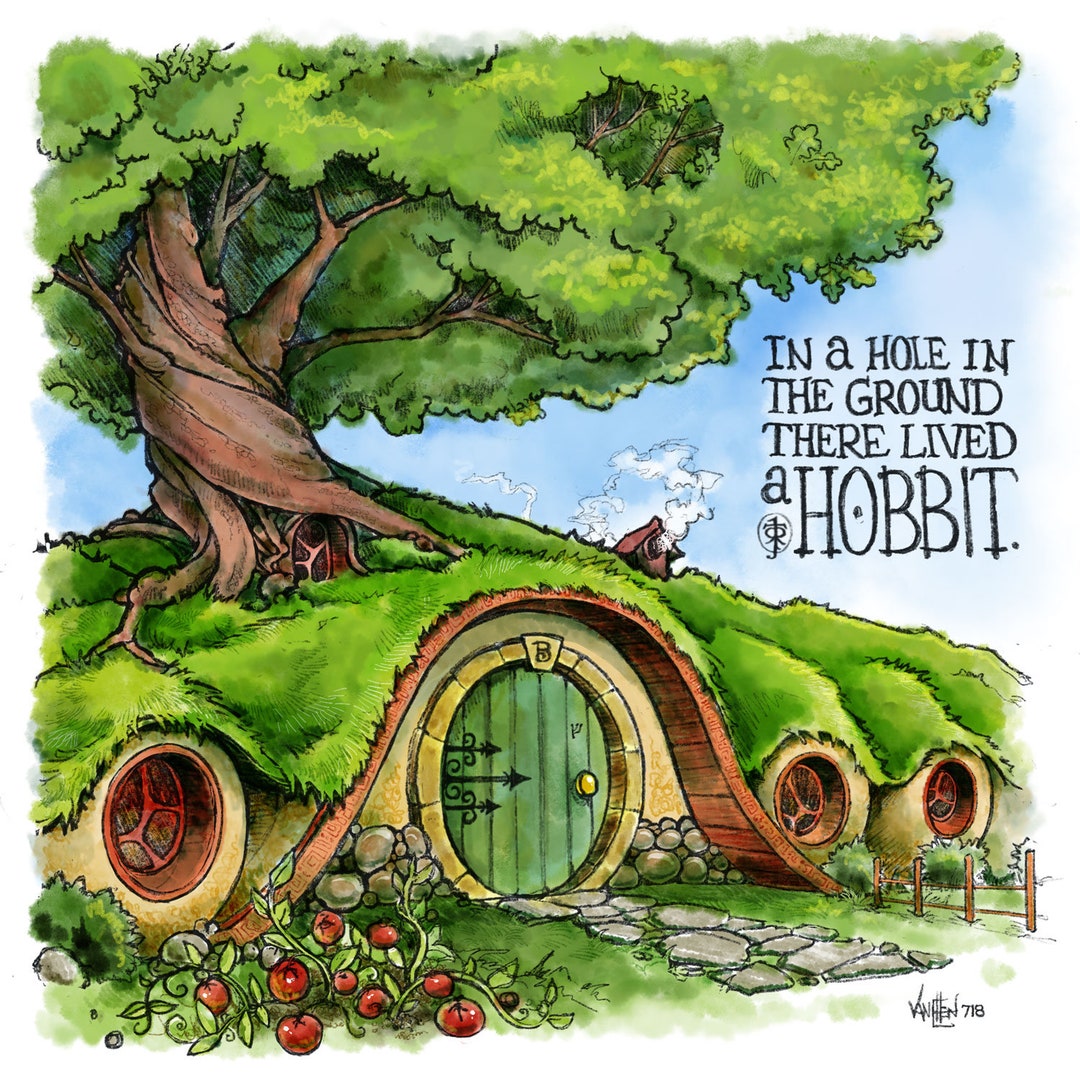 Fantasy Print of a Tolkien’s Hobbit Hole. - Etsy