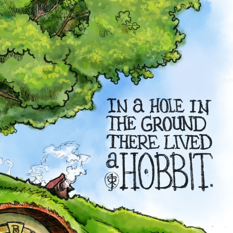Fantasy Print of a Tolkien’s Hobbit Hole. - Etsy
