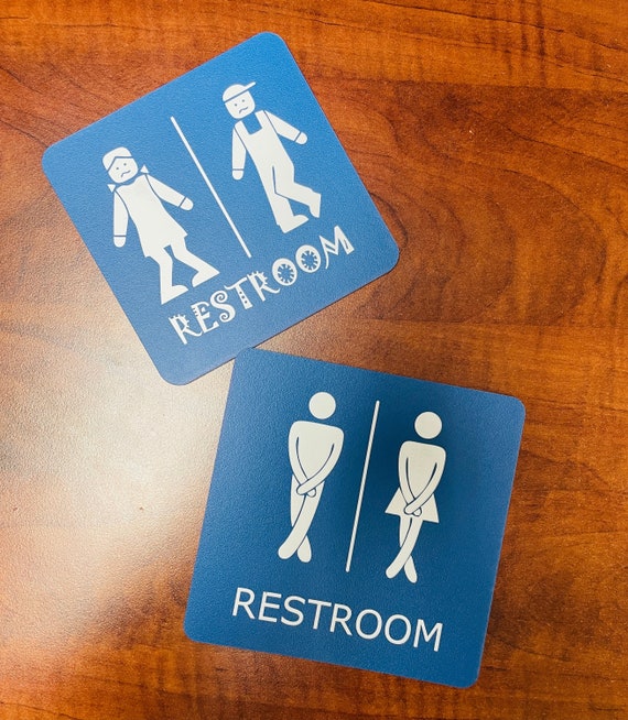 FUNNY Bathroom / Restroom Sign MULTIPLE Colors Available | Etsy
